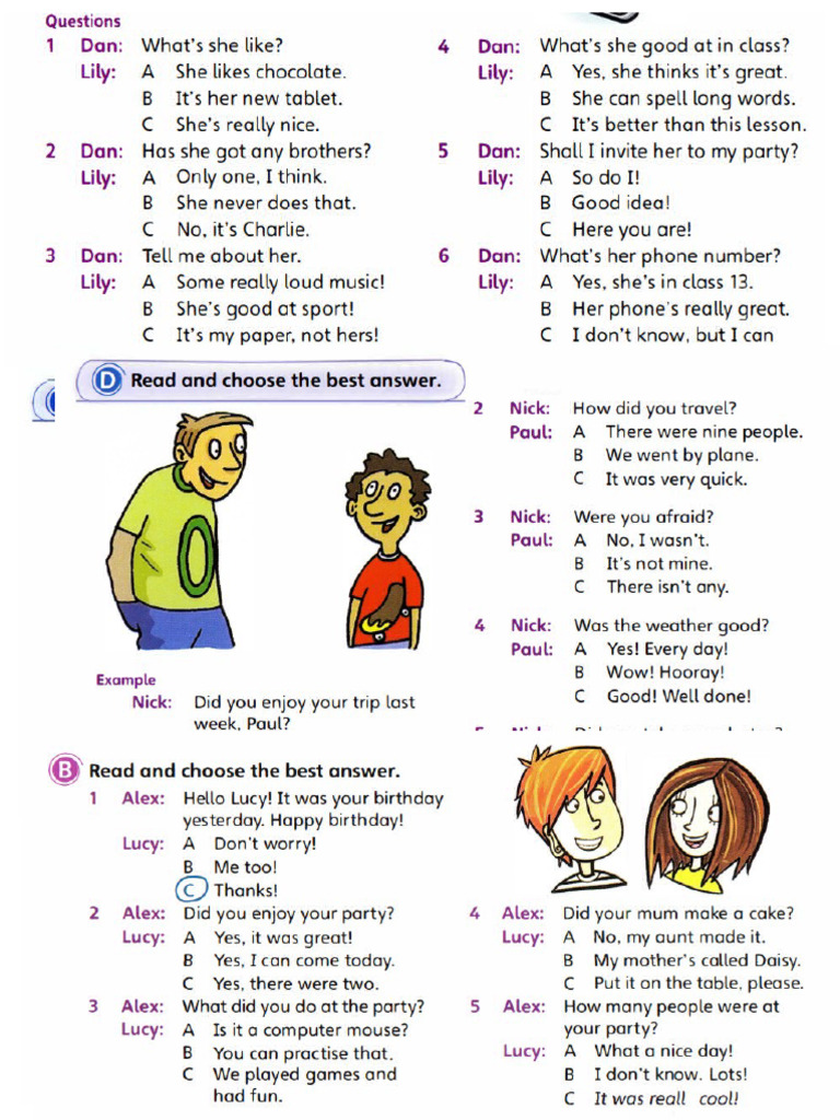 Part 2 Practices (From Fun of Mover) | PDF