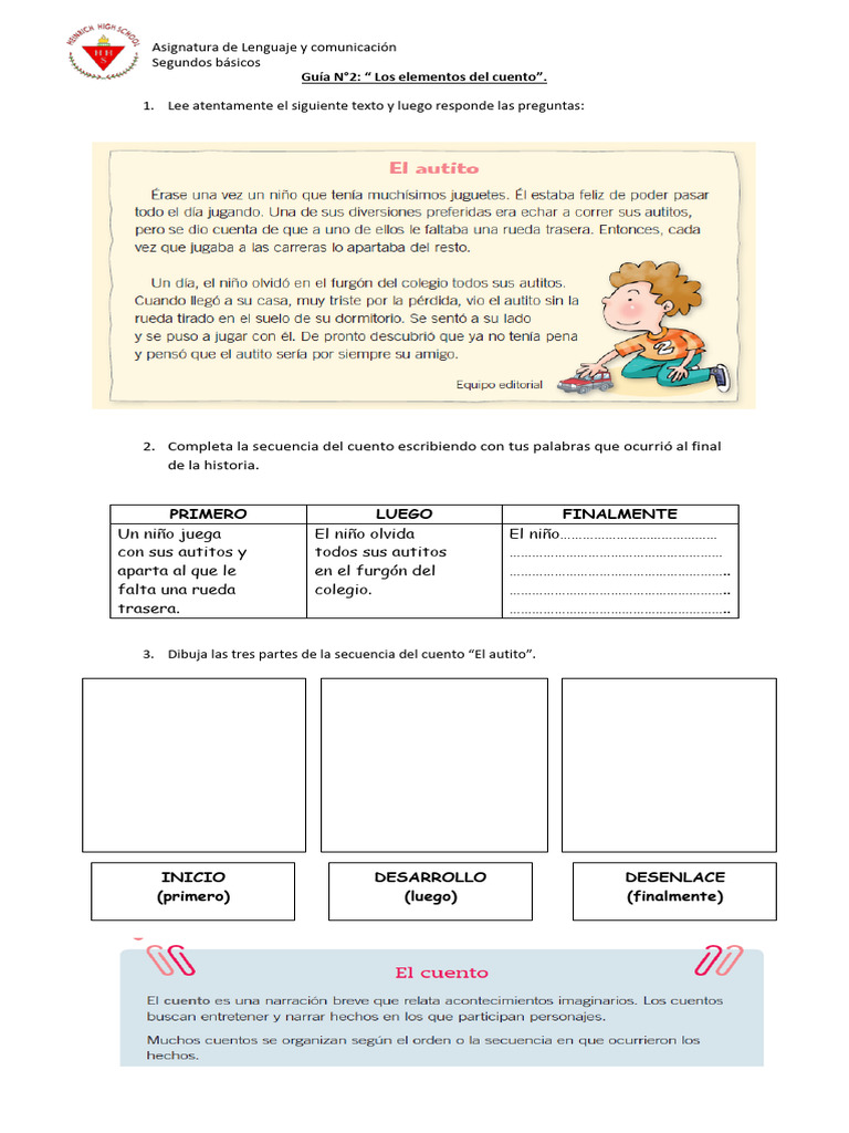 LENGUA - 2bo - Guía 2 Los Elementos Del Cuento - 2020 | PDF