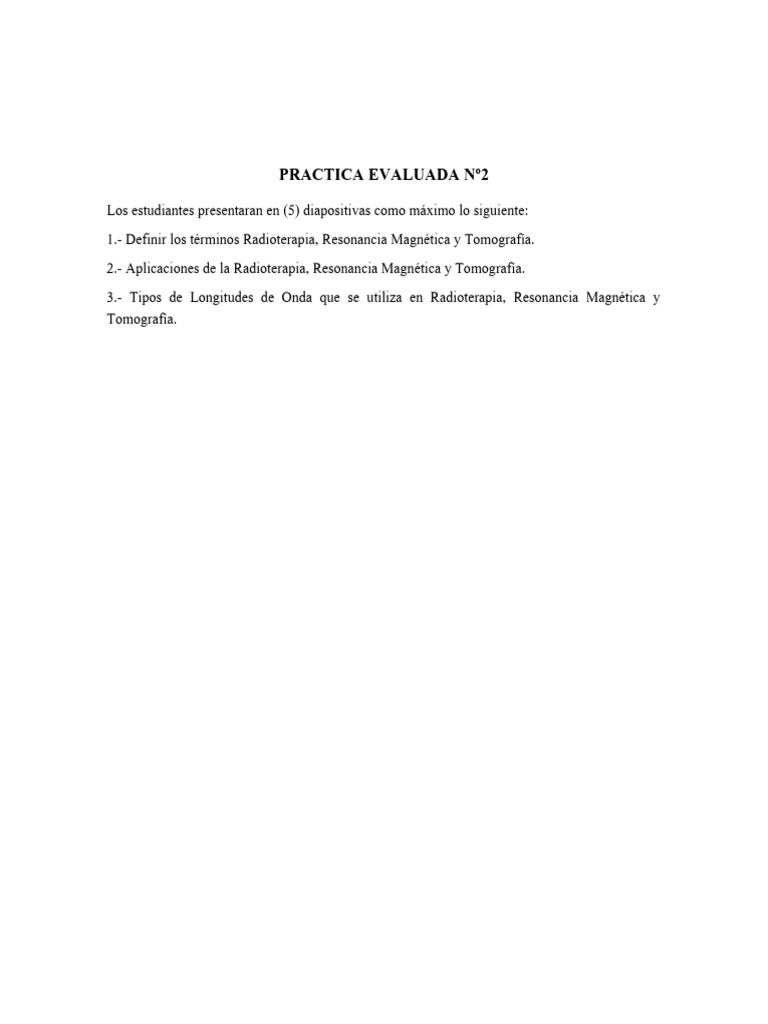Radioterapia, RM y Tomografía: Definiciones y Usos | PDF | Ciencia y matemáticas