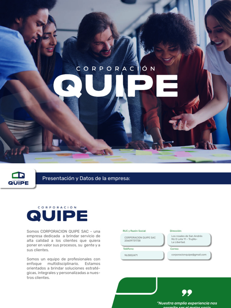 Brochure Corporación Quipe | PDF
