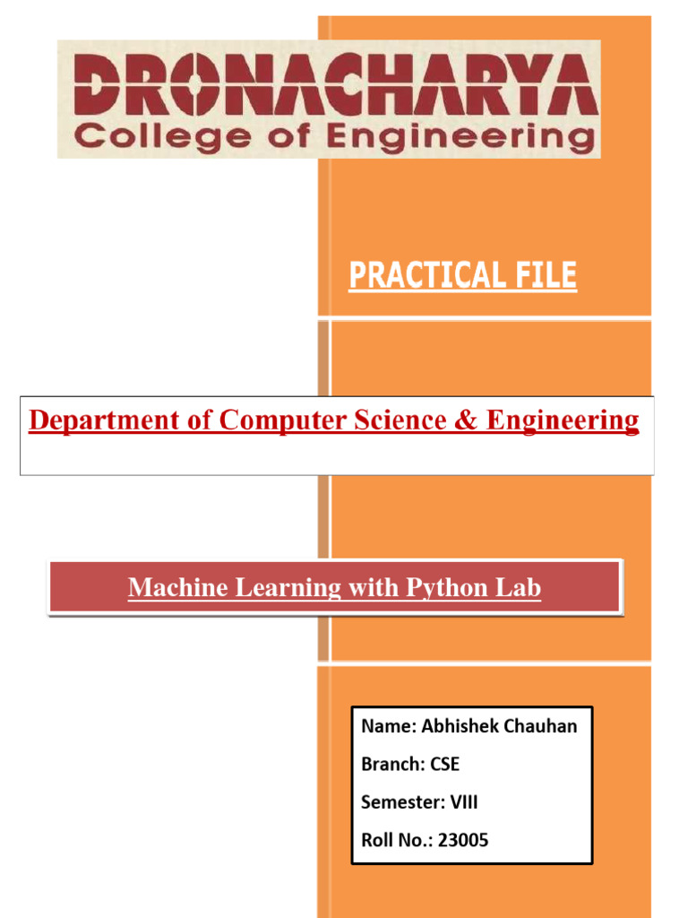 Abhishek ML File | PDF | Genetic Algorithm | Statistical Classification