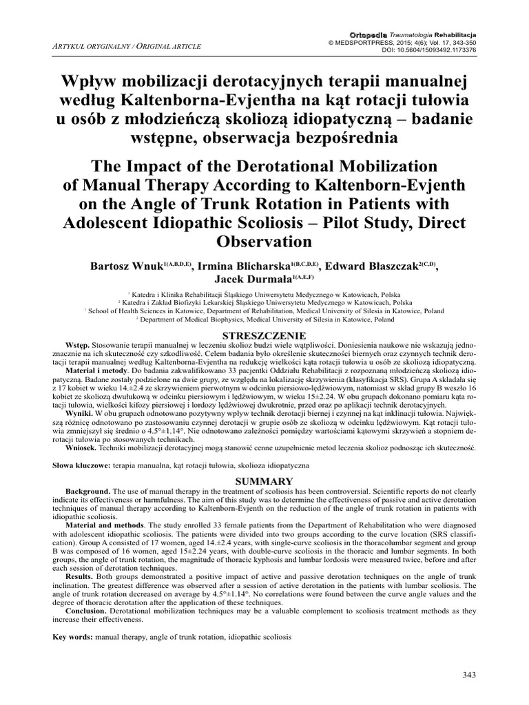 LECTURA TORACICO 2015 The Impact of The Derotational Mobilization of ...