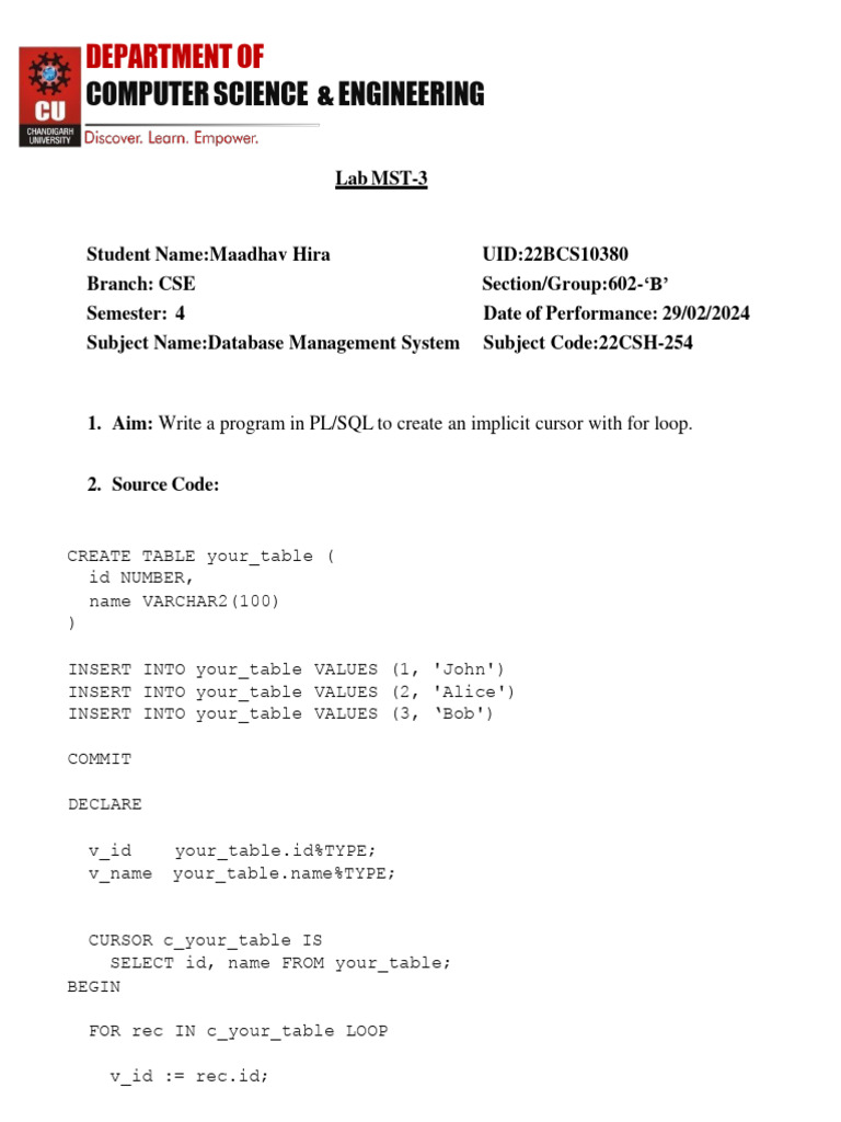 Dbms Worksheet 3 | PDF | Computers | Technology & Engineering