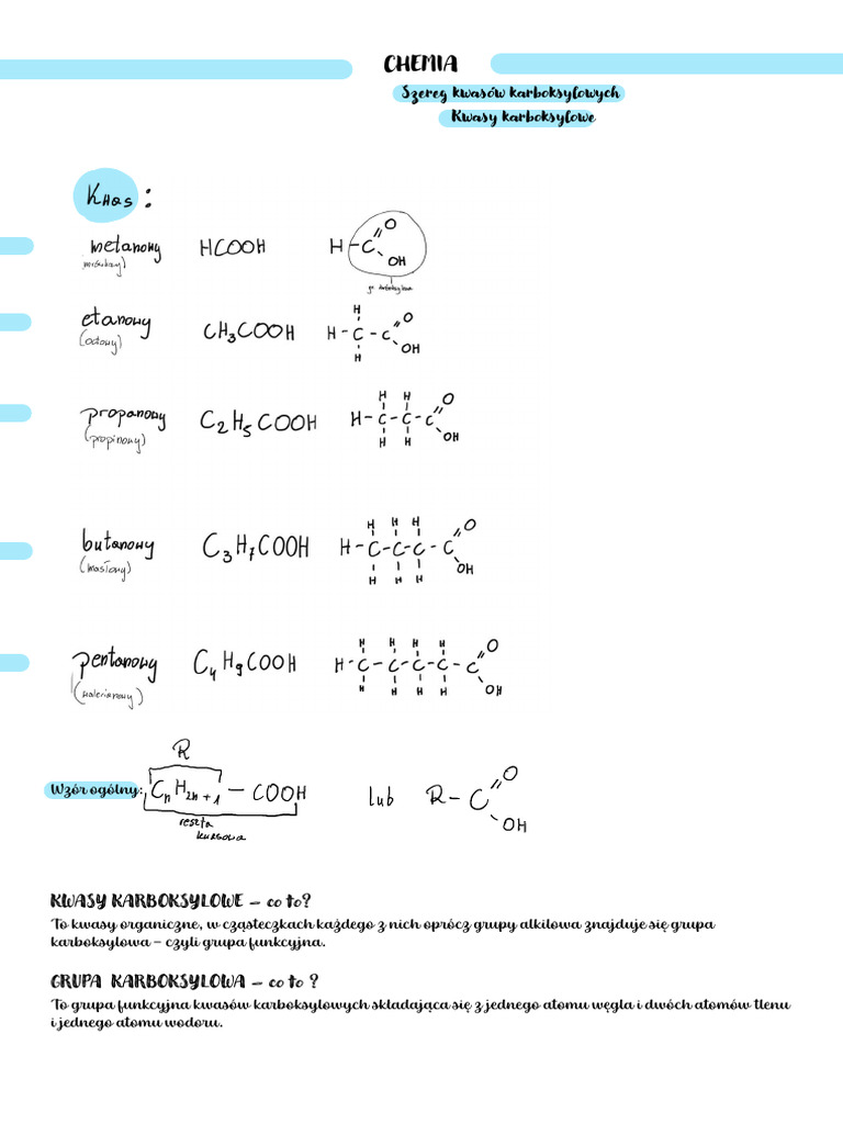Chemia Kwasy Karboksylowe | PDF