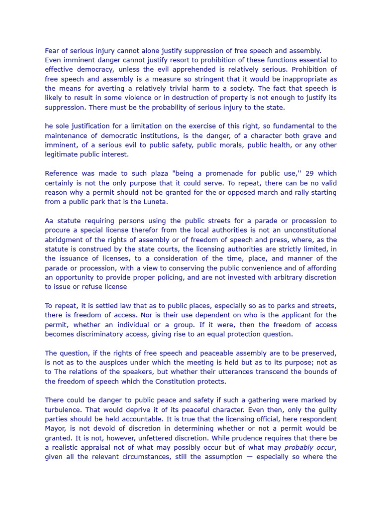 Right to peaceful assemby and petition the government for redress of ...