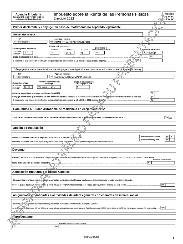 Declaración de Renta 2022: Modelo D-100 | PDF | Transferencia bancaria ...