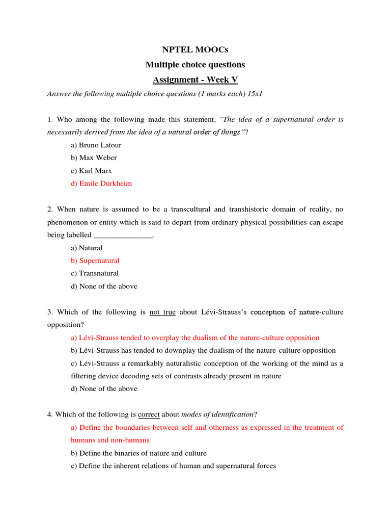 Week5-Assignment-solution | PDF | Hunter Gatherer | Natural Selection