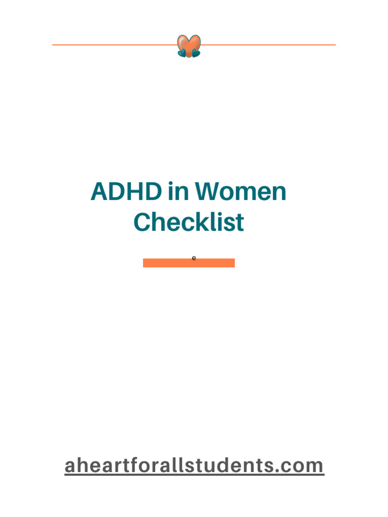 ADHD in Women Checklist - Updated | PDF | Attention Deficit ...