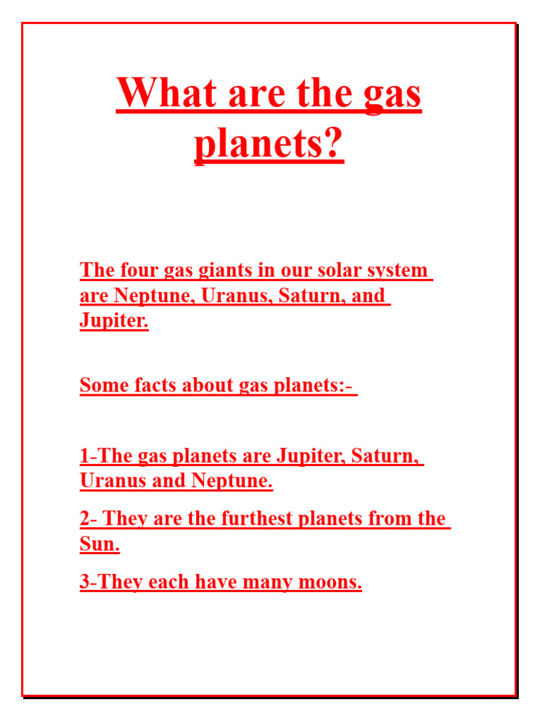 Gas Giants: Jupiter, Saturn, Uranus, Neptune | PDF