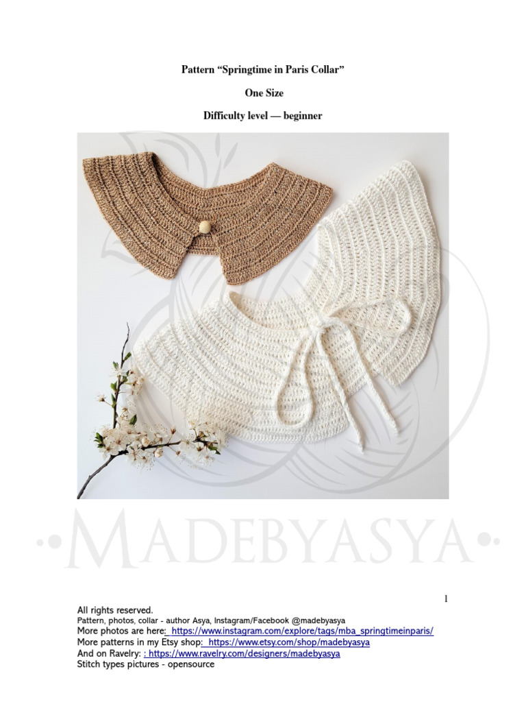 Crochet Springtime in Paris Collar | PDF | Crochet | Figured Fabrics