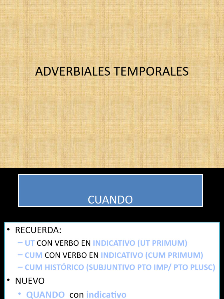 ADVERBIALES TEMPORALES. | PDF