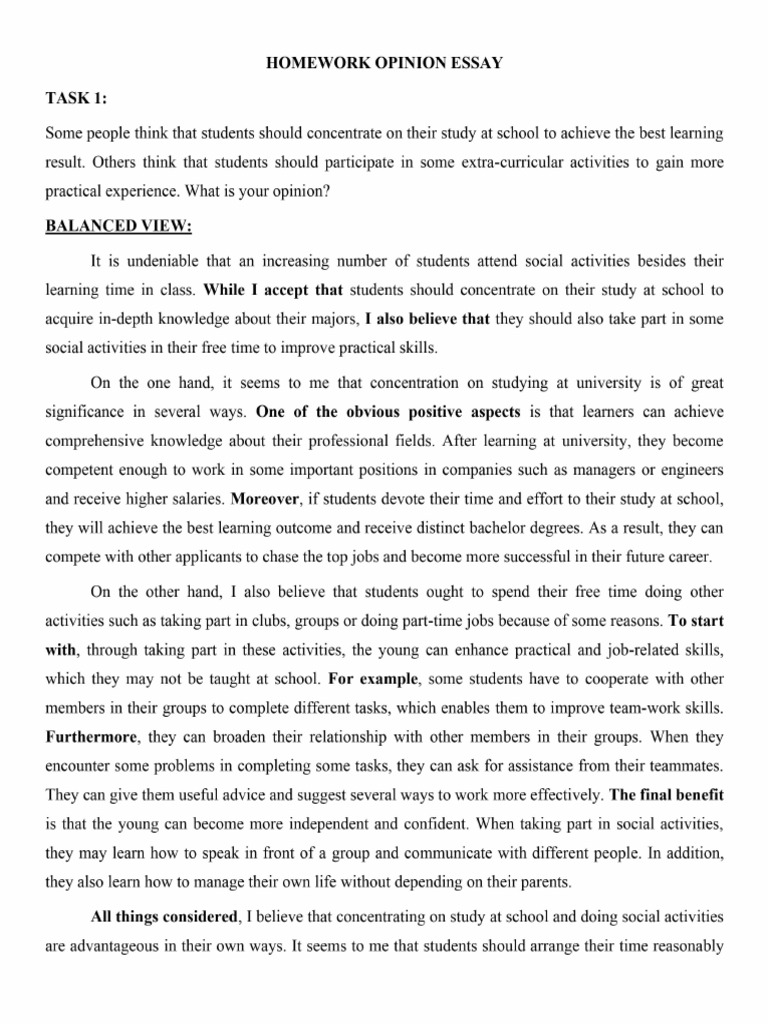 Sample Opinion Essay | PDF