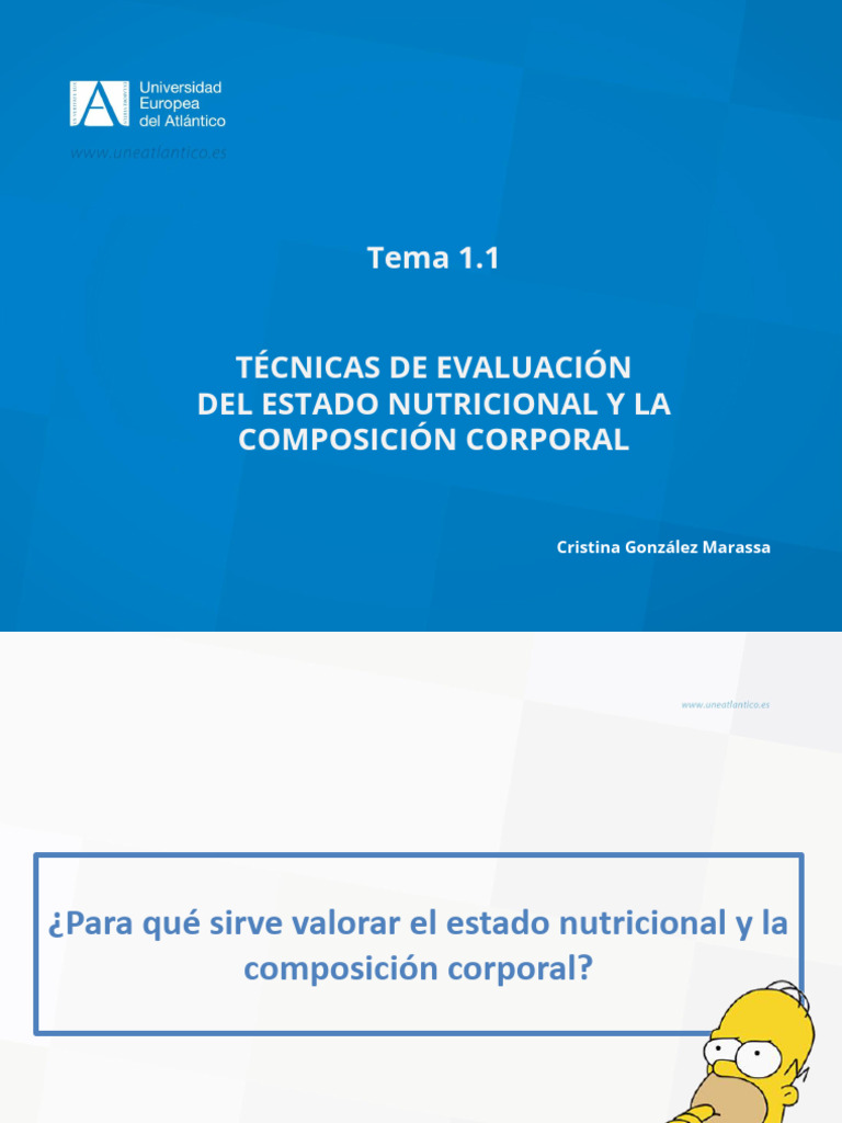 CAFYD - Tema 1. TÉCNICAS DE EVALUACIÓN DE LA COMPOSICIÓN CORPORAL | PDF | Nutrición | Dieta y ...