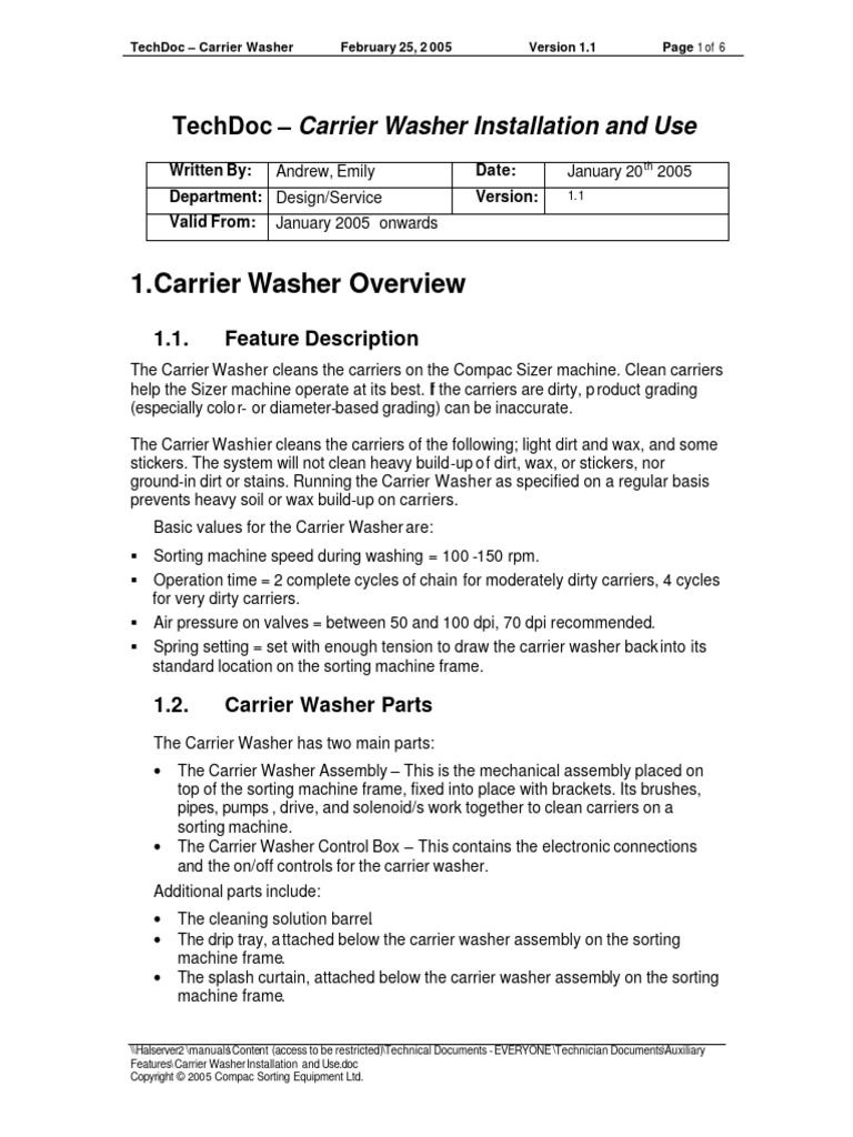 Carrier Washer Installation and Use | PDF | Washing Machine ...