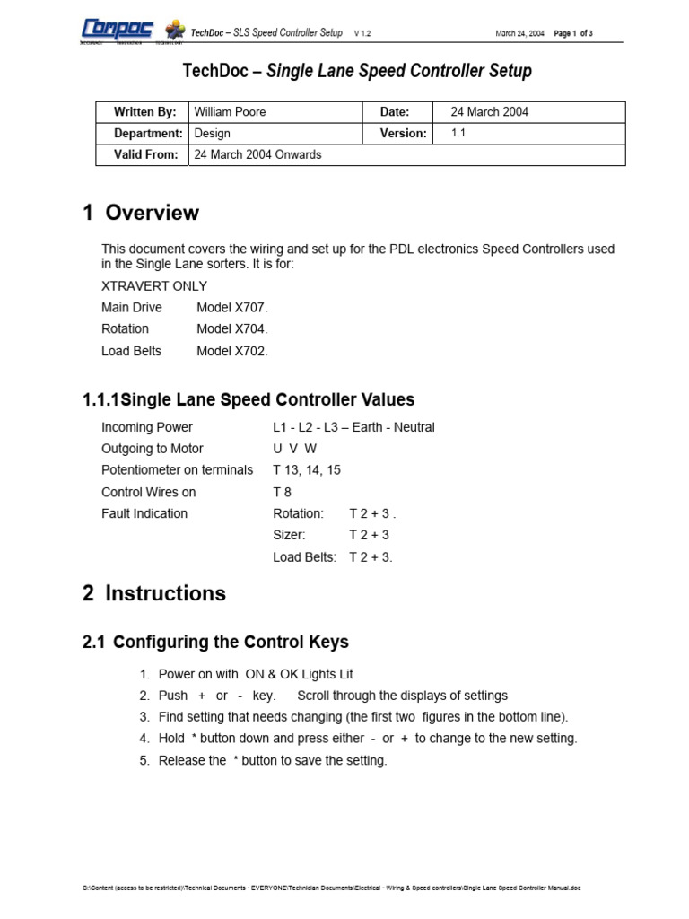 Single Lane Speed Controller Manual | PDF | Electrical Engineering ...