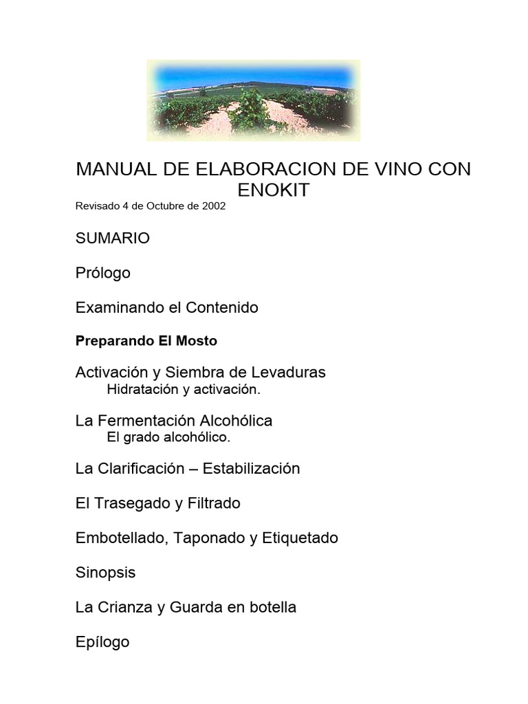 Guía para La Elaboración de Vino | PDF | Vino | Vinificación