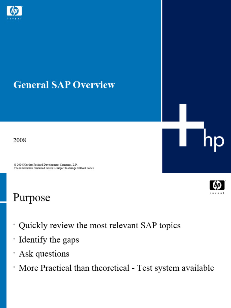 General SAP Overview Training | PDF | Web Server | Internet & Web