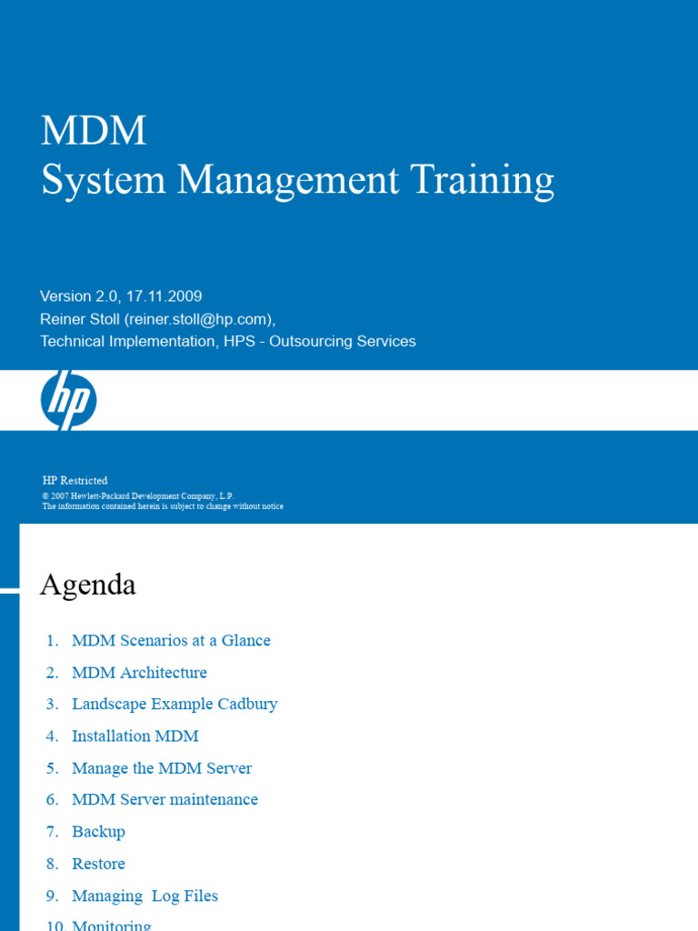 MDM System Management Training Overview | PDF | Directory (Computing ...
