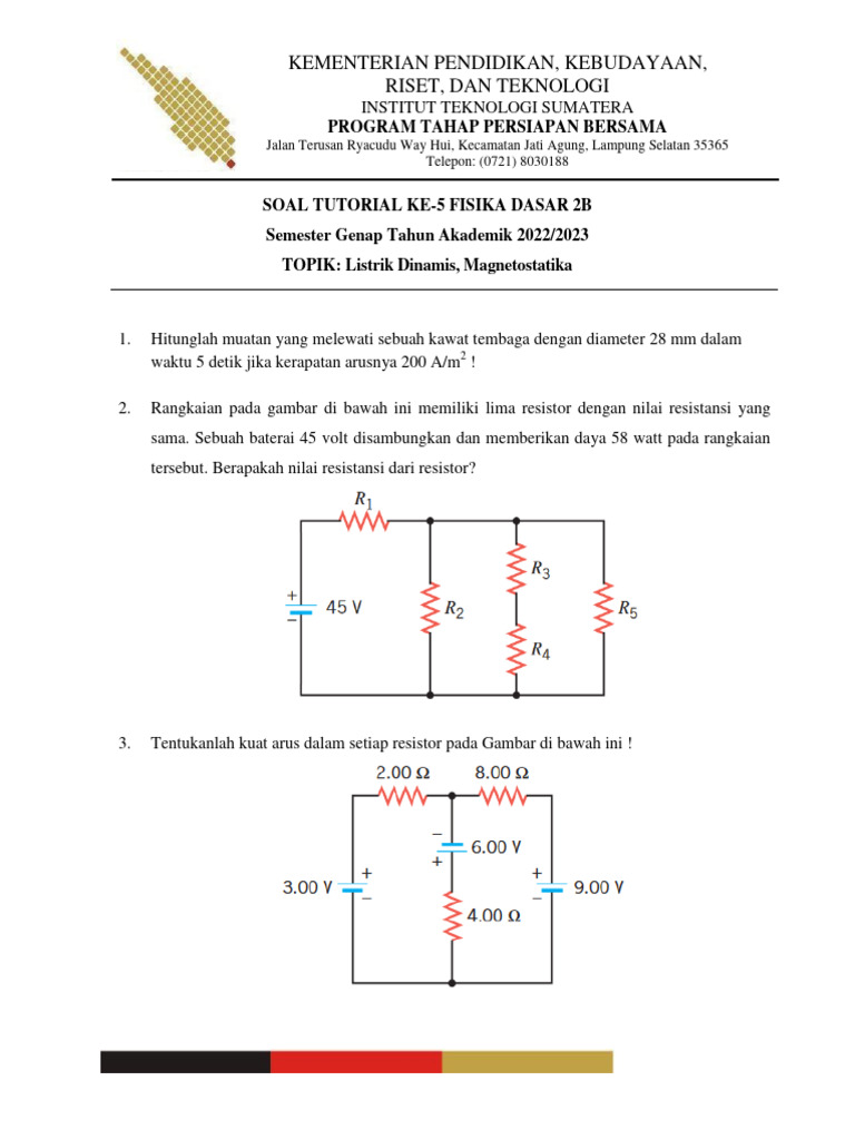 Tutorial 5 - FISDAS 2B - SOAL DAN SOLUSI - Magnetostatika | PDF