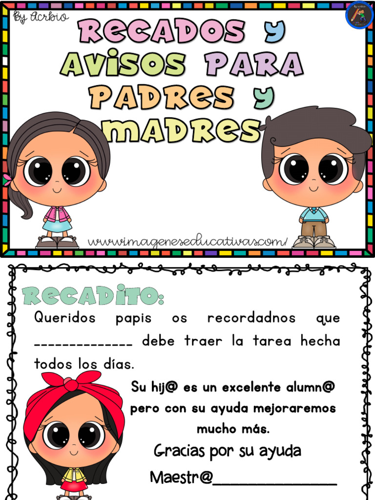 Portada de Tareas y Recados Escolares | PDF | Crecimiento personal y ...