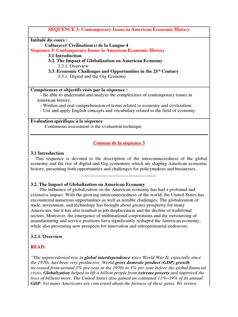 American Economic History Issues | PDF | Globalization | Economic Inequality