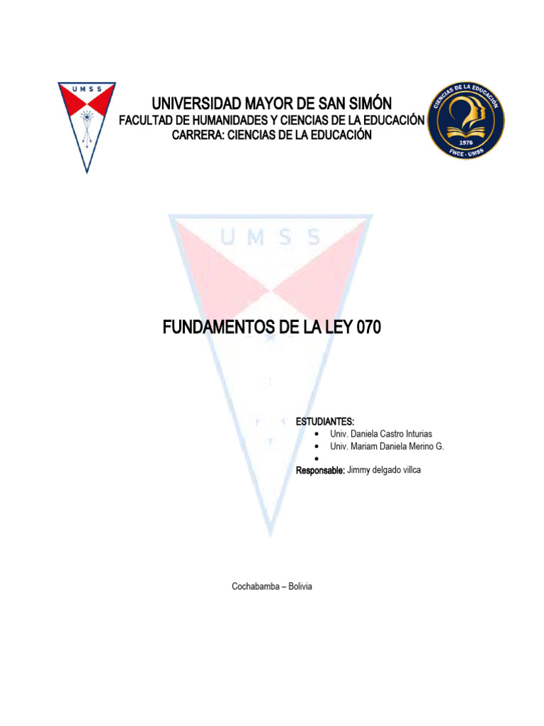 Fundamentos de La Ley 070 | Descargar gratis PDF | Multilingüismo | Pedagogía