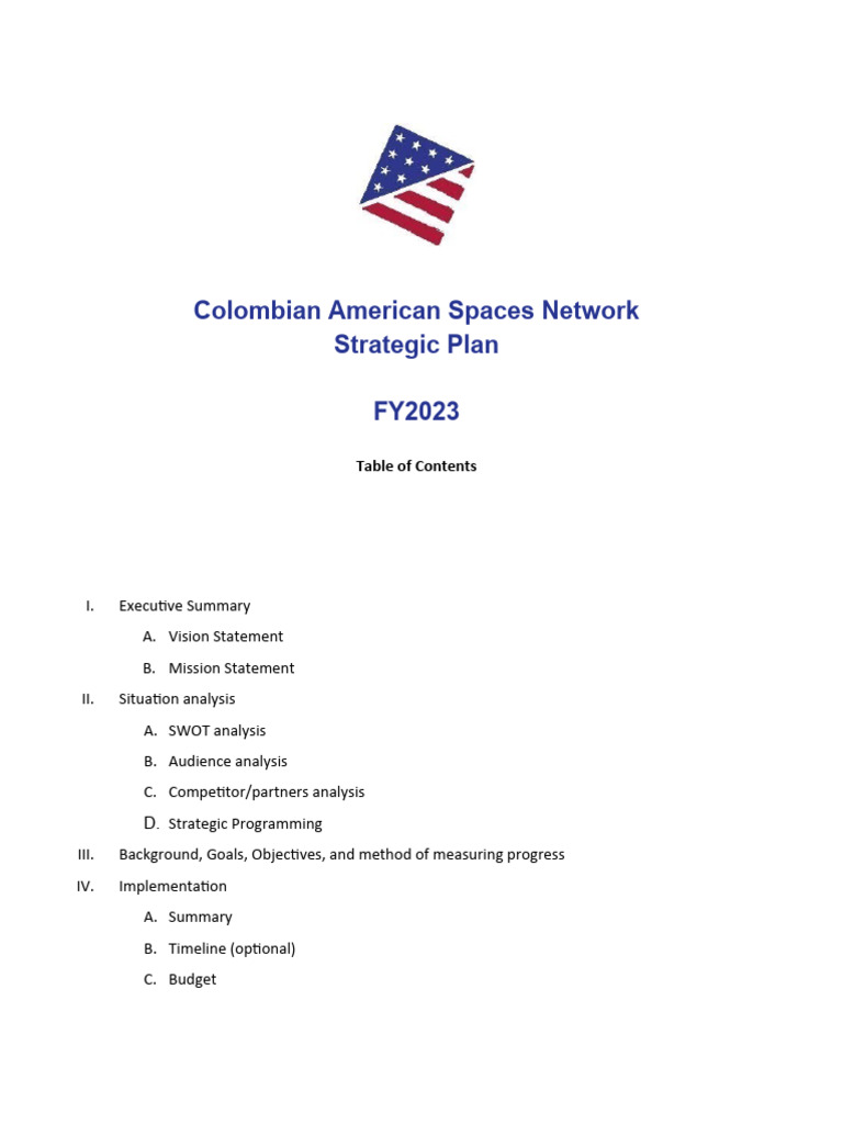 Colombia American Space Network Strategic Plan Final Draft | PDF ...