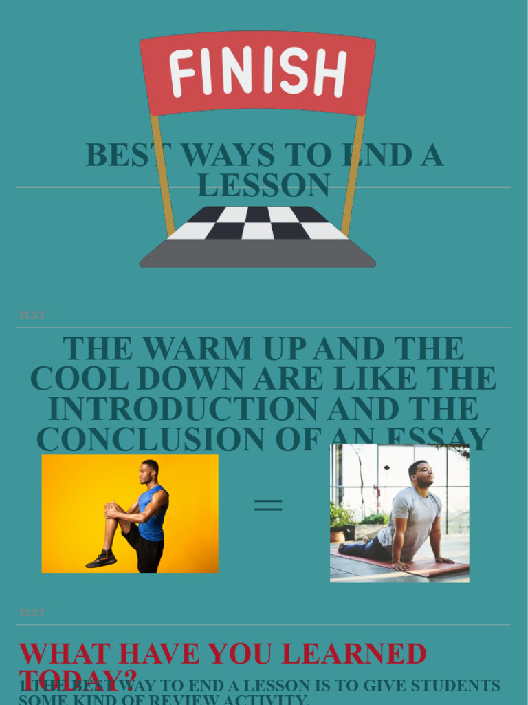 Best Ways to End a Lesson | PDF | Cognition | Human Communication