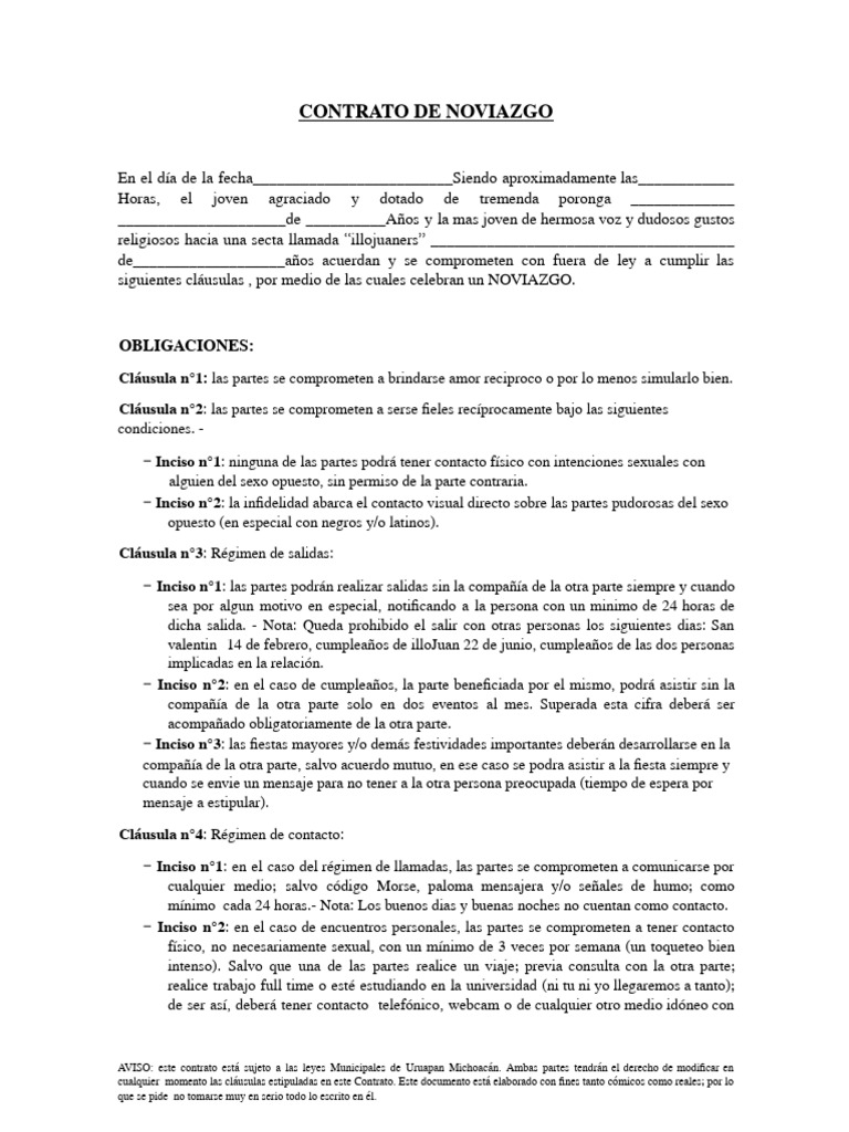 Contrato de Noviazgo | PDF