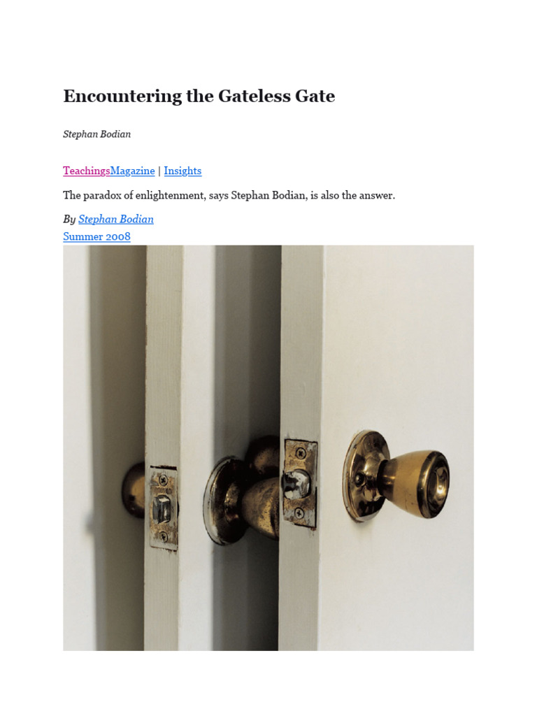 Encountering The Gateless Gate - Tricycle The Buddhist Review | PDF | Zen | Kōan