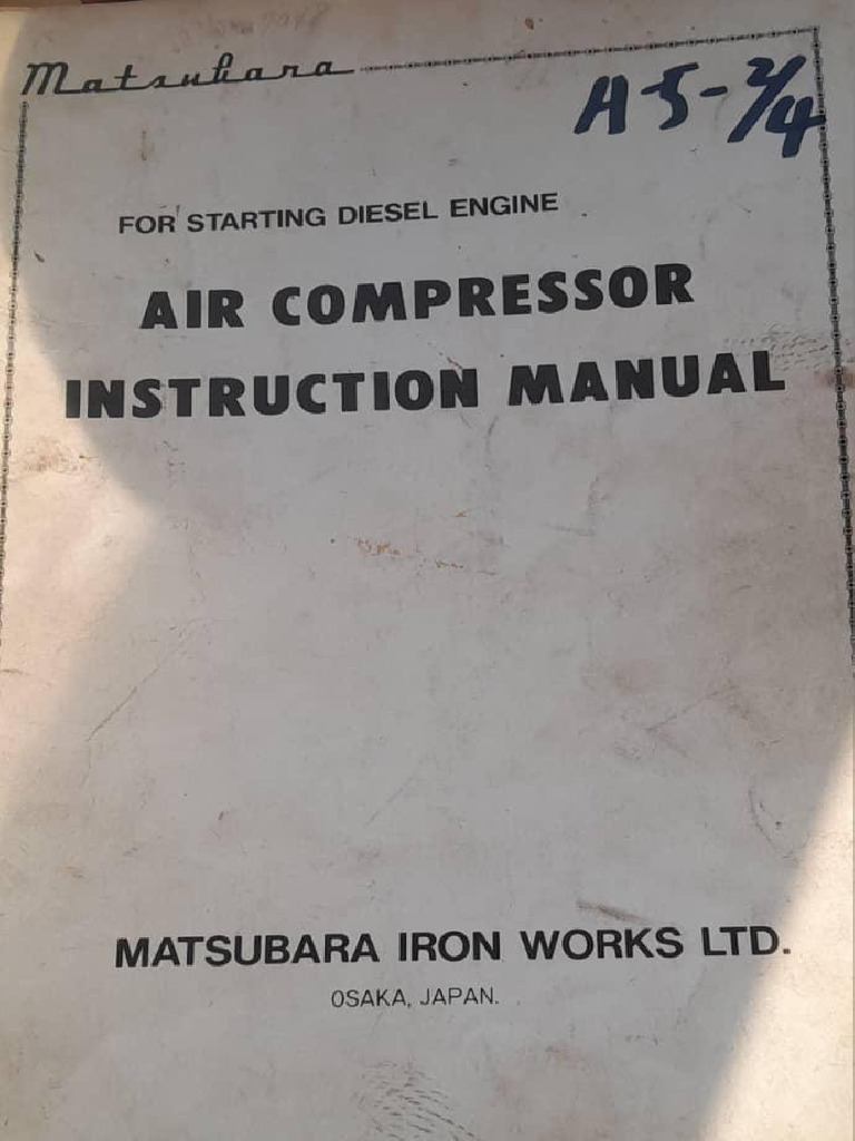Air Compressor Instruction Manual | Download Free PDF | Piston | Pump