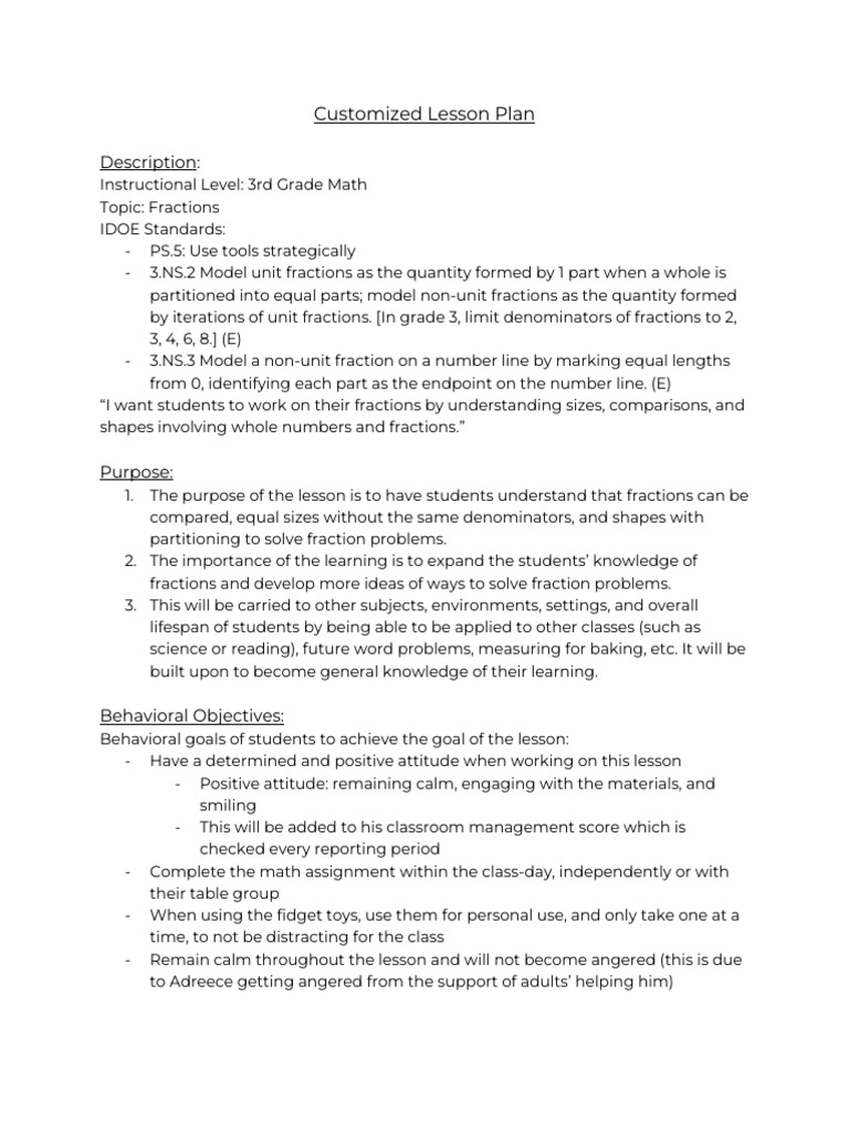 Harvish - Ed243 Lesson Plan | PDF | Lesson Plan | Teachers