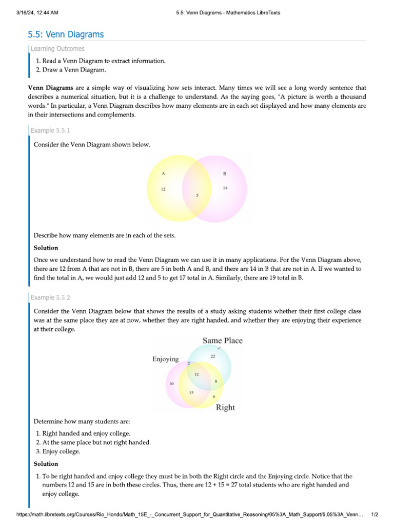 Venn Diagrams | PDF