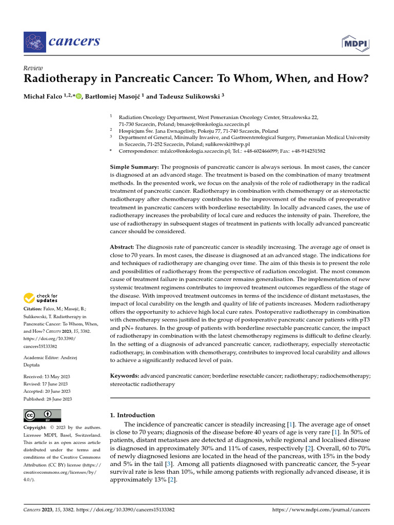 Pancreatic Cancer | Download Free PDF | Radiation Therapy | Pancreatic ...