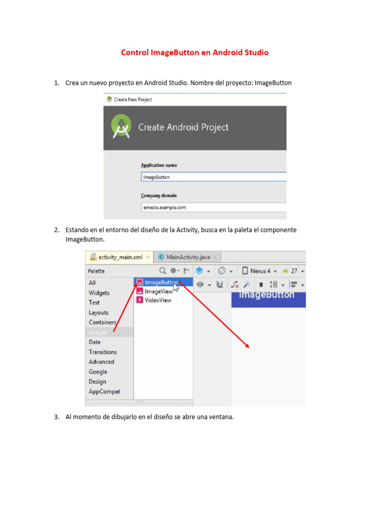Control de ImageButton en Android Studio | PDF