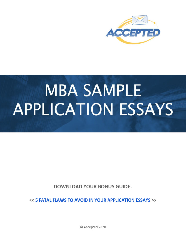MBA Sample Essays Bundle | PDF | Accounting | Harvard Business School
