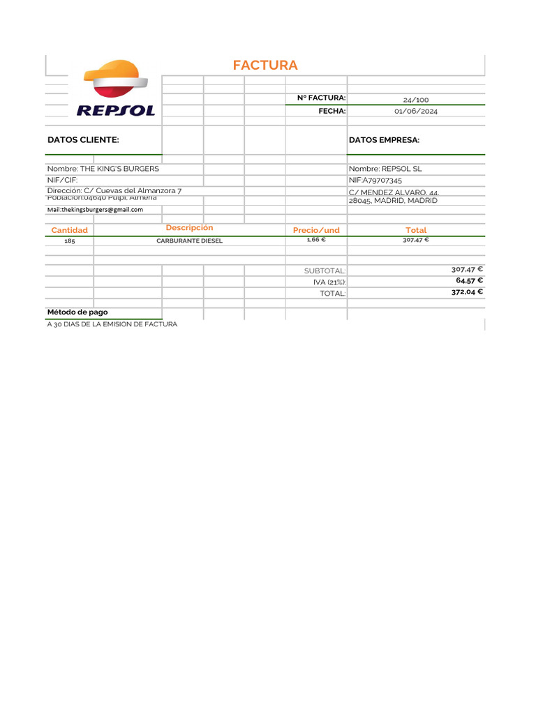 Facturas de REPSOL MAYO | PDF