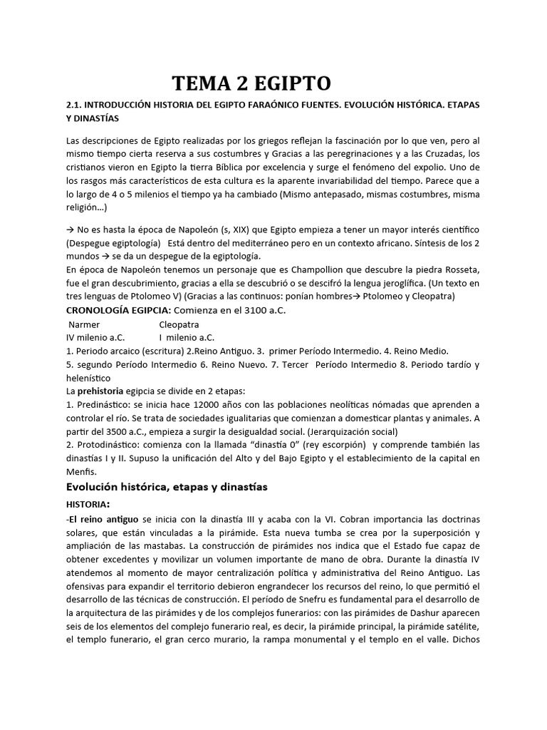 Tema 2 Egipto | PDF | Antiguo Egipto | Tebas