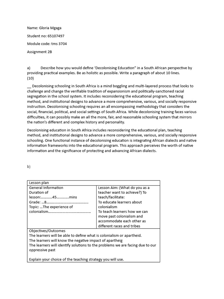 TMS New Assignment | Download Free PDF | Learning | Apartheid