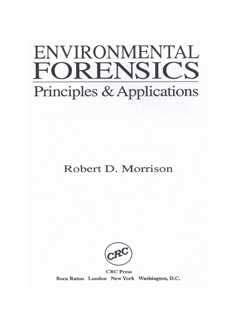 Ekkehard Holzbecher - Environmental Forensics_ Principles & Applications-CRC Press (1999) | PDF ...