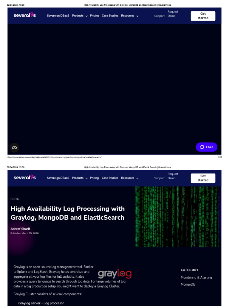 High Availability Log Processing With Graylog, MongoDB and ElasticSearch | PDF | Port (Computer ...