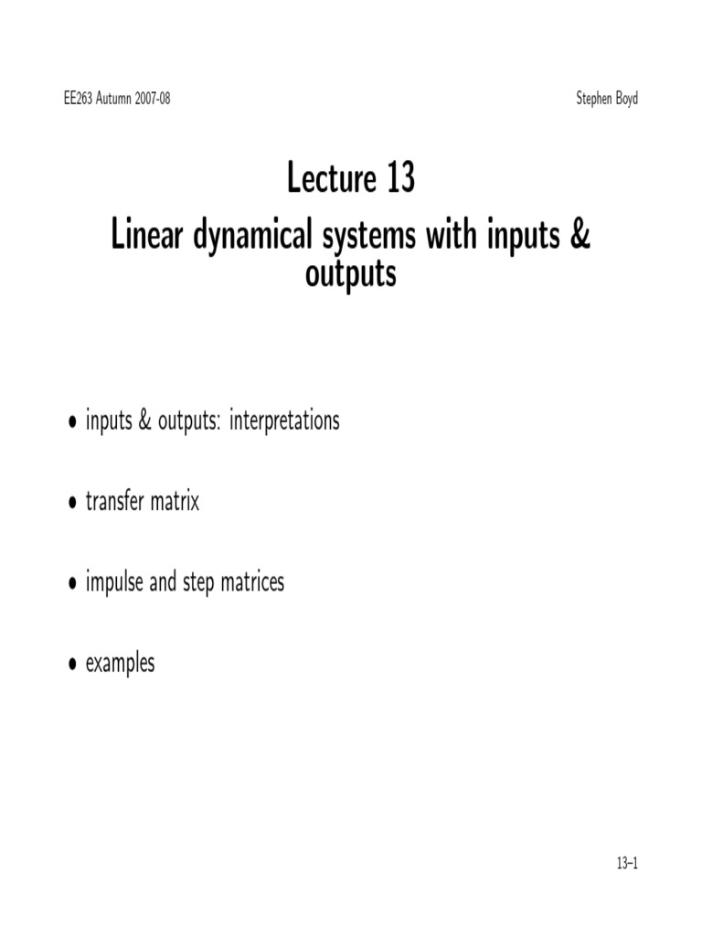 13 Lin Sys | PDF | Matrix (Mathematics) | Eigenvalues And Eigenvectors