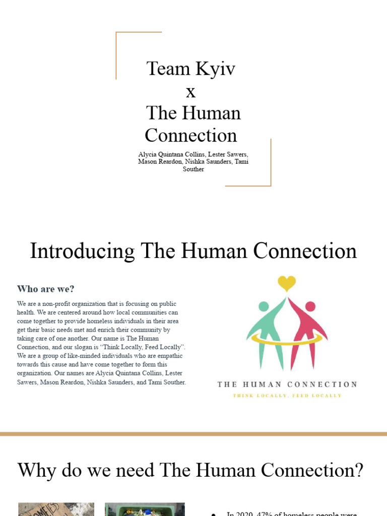 Team Kyiv - The Human Connection Presentation | PDF | Homelessness