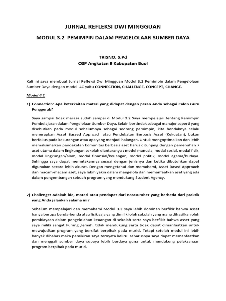 JURNAL REFLEKSI DWI MINGGUAN MODUL 3.2 - Compressed | PDF