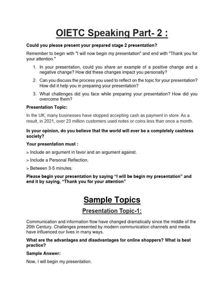 OIETC Speaking Part 2 | PDF | Dogs | International Student