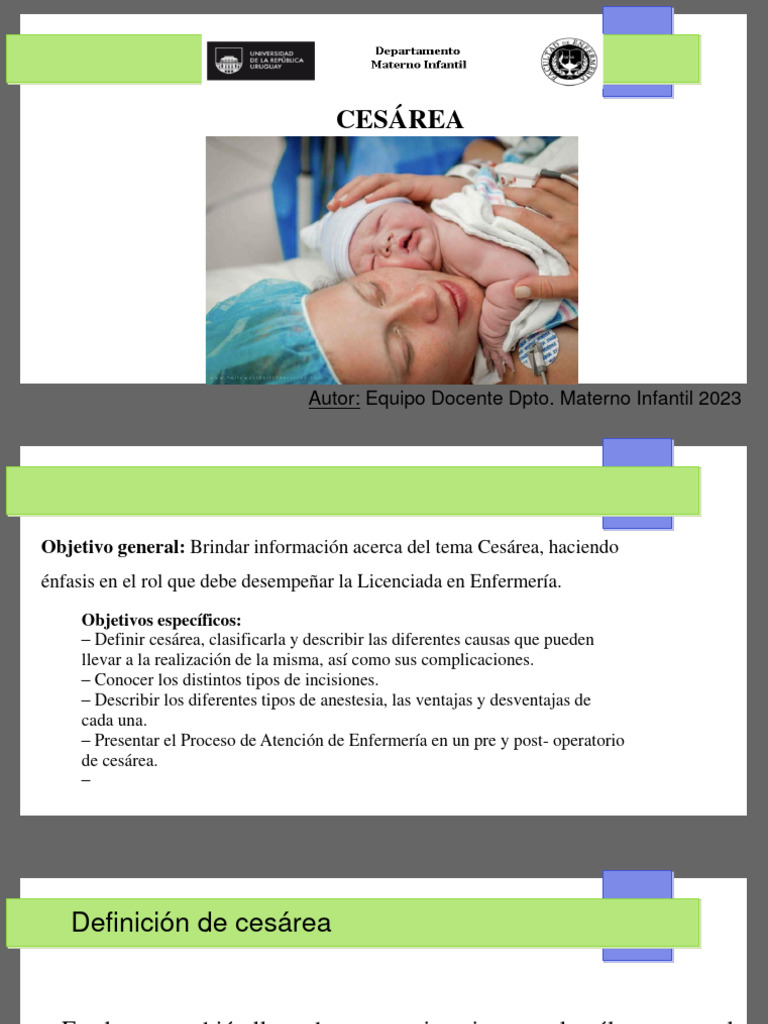 Clase Cesarea | PDF | Parto | Seccion de cesárea