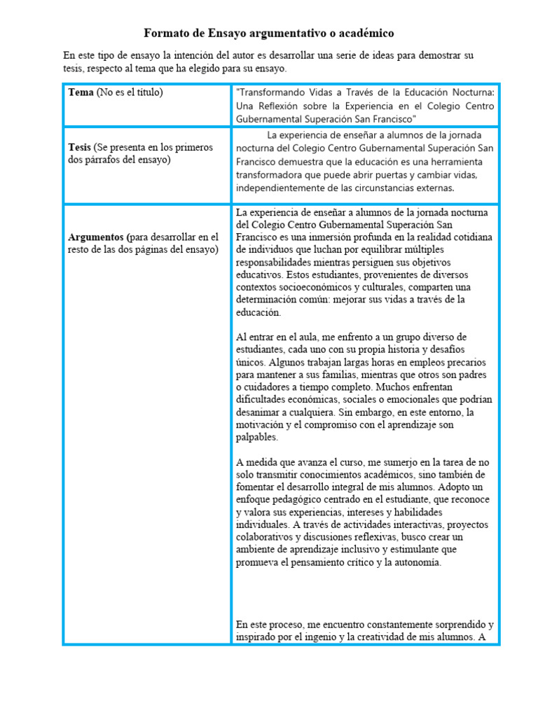 Esquema de Ensayo Limpio A | PDF | Aprendizaje | Creatividad