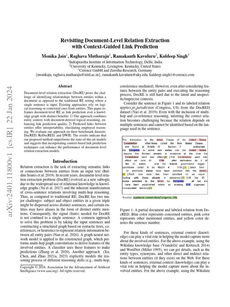 Revisiting Document Level Relation Extraction With Context Guided Link Prediction Pdf