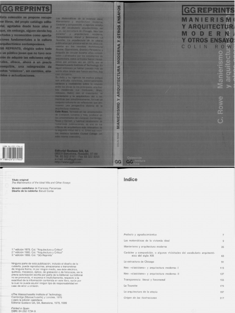 Colin Rowe, Robert Slutzky - Transparencia Literal y Fenomenal (1963 ...