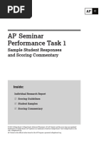 AP Seminar Performance Task 1: Individual Research Report (IRR) Rubric ...
